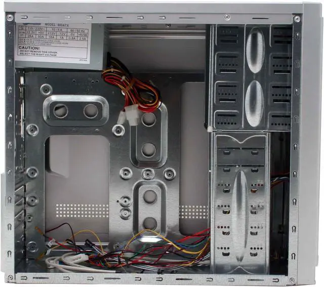 JPAC 412Silver Steel ATX Mid Tower Computer Case 500W Power Supply ...