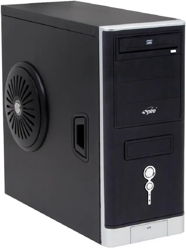 Spire BlackFin SP-7090B Black Metal SECC/ ABS ATX Mid Tower Computer ...