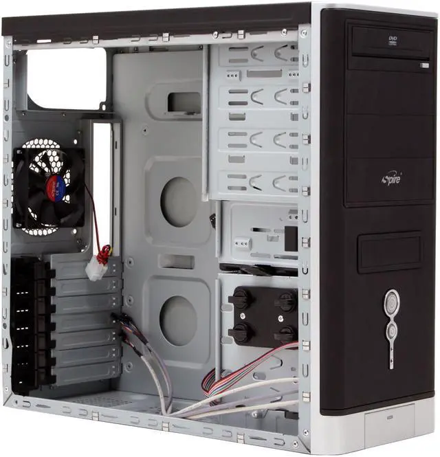 Spire BlackFin SP-7090B Black Metal SECC/ ABS ATX Mid Tower Computer ...