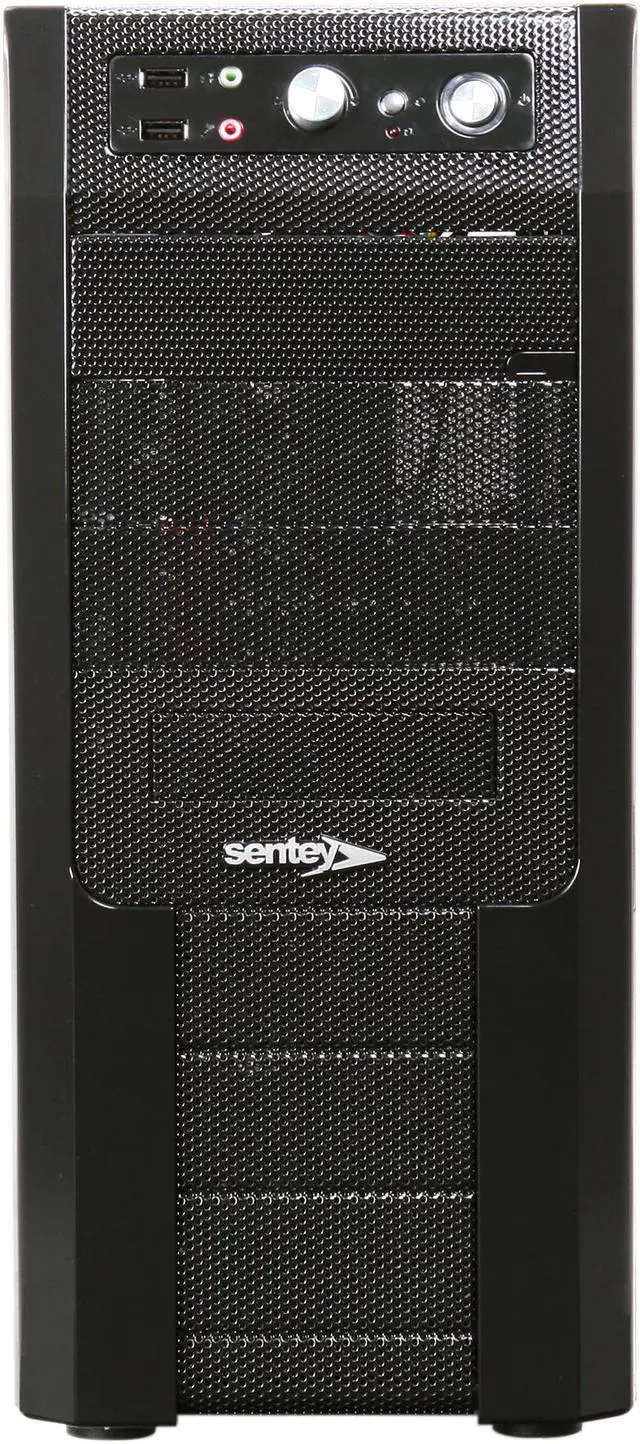Sentey Black Box Series 4284 Mid Tower Case w/ HD Audio/ SECC .7mm 2x ...