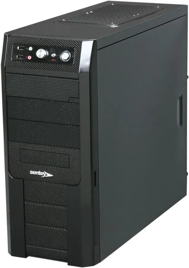 Sentey Black Box Series 4284 Mid Tower Case w/ HD Audio/ SECC .7mm 2x ...