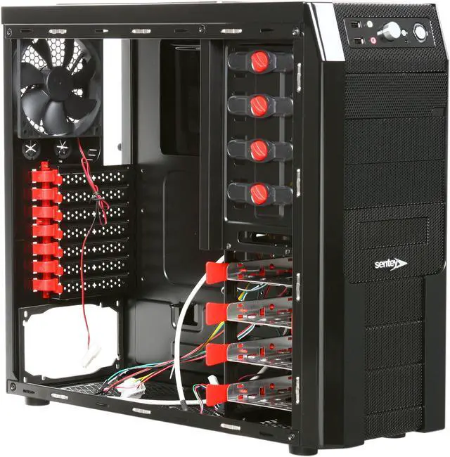 Sentey Black Box Series 4284 Mid Tower Case w/ HD Audio/ SECC .7mm 2x ...