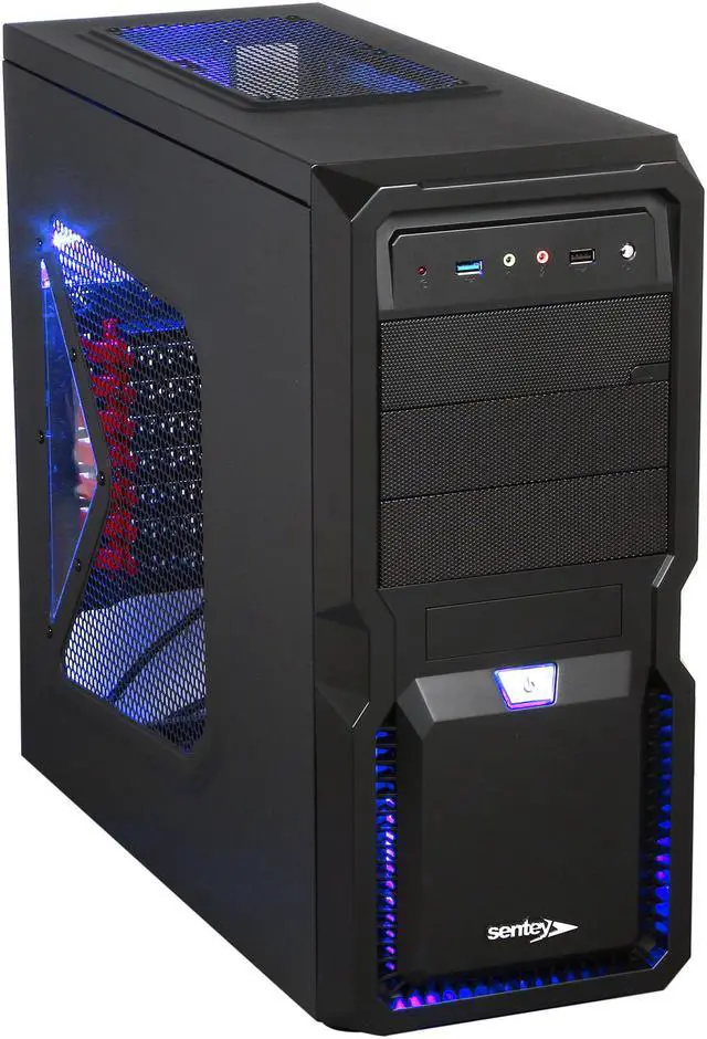 Sentey Eagle Plus Extreme Division Tower Case - 2 x 120mm Blue LED Fan ...