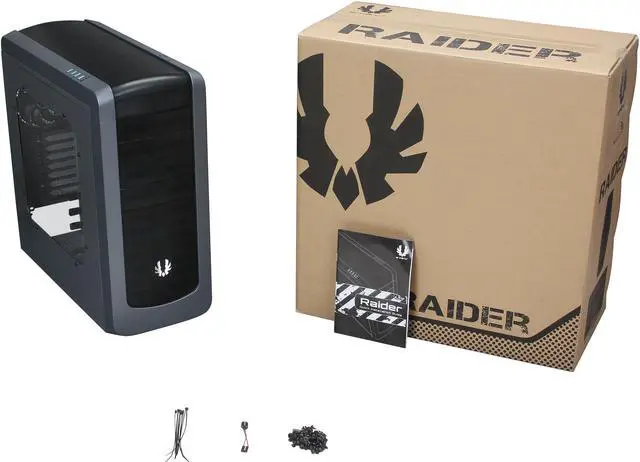 BitFenix Raider Window Gun Metal BFC-RDR-300-MMW2-RP Black Computer ...