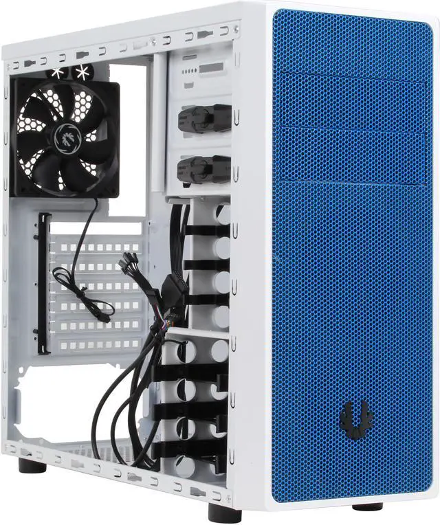 BitFenix BFC-NEO-100-WWXKB-RP White body with blue front panel Computer ...