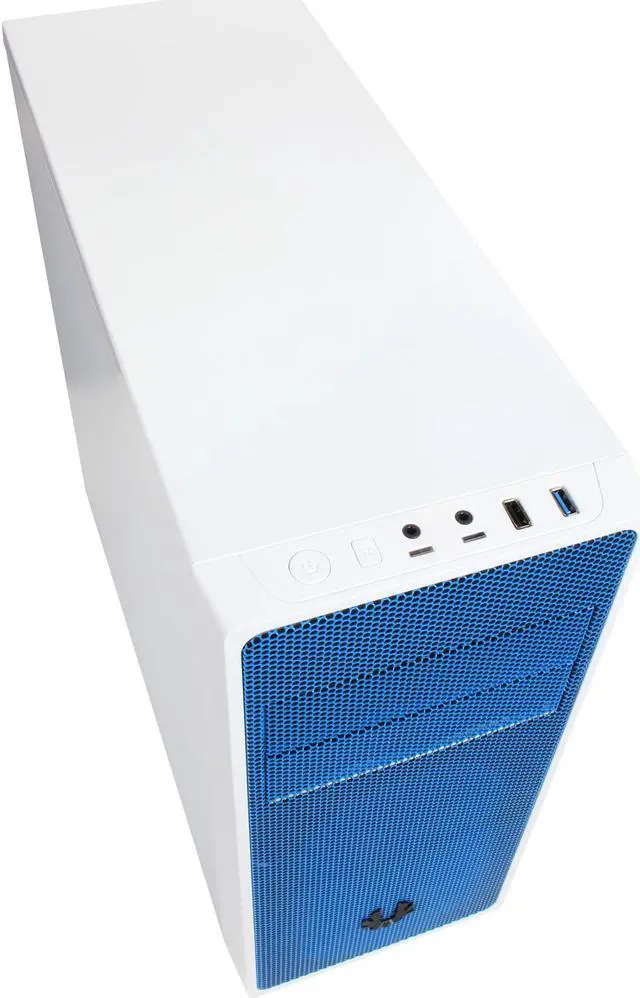 BitFenix BFC-NEO-100-WWXKB-RP White body with blue front panel Computer ...
