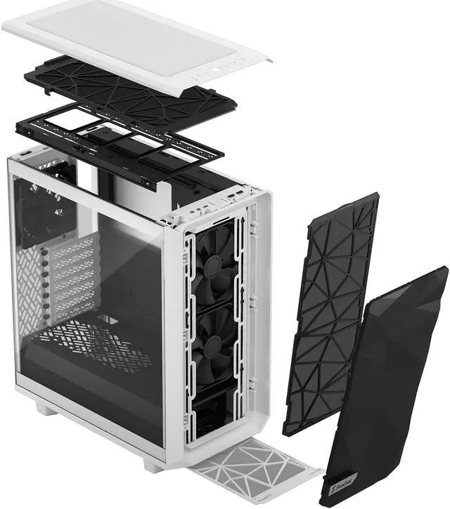 Fractal Design Meshify 2 Compact White ATX Flexible High-Airflow ...