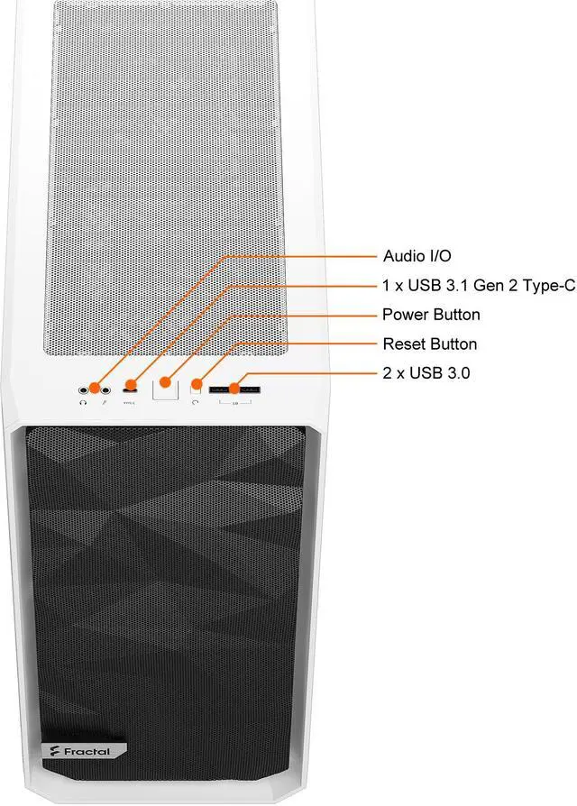 Fractal Design Meshify 2 Compact White ATX Flexible High-Airflow ...