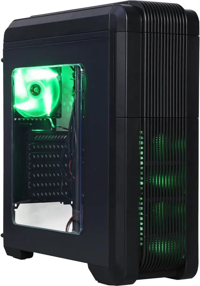DIYPC Adventurer-I8-G Black / Green Computer Case - Newegg.com