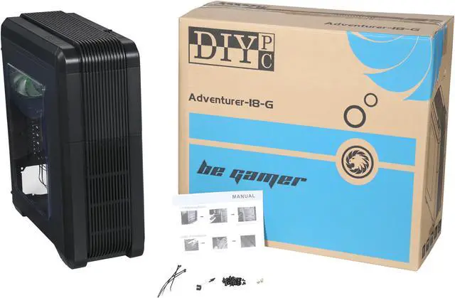 DIYPC Adventurer-I8-G Black / Green Computer Case - Newegg.com
