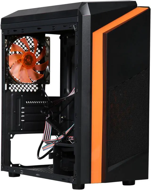 Open Box: DIYPC DIY-F2-O Black / Orange Computer Case - Newegg.com