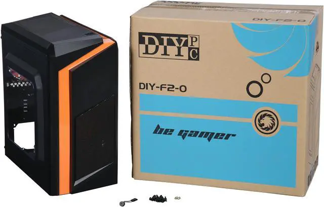 Open Box: DIYPC DIY-F2-O Black / Orange Computer Case - Newegg.com