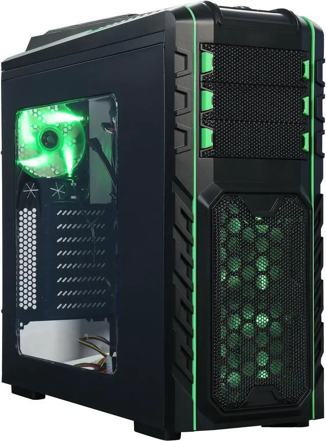 Open Box: DIYPC Skyline-06-WG Black / Green Computer Case - Newegg.com