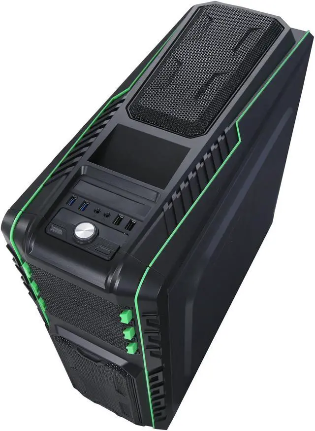 Open Box: DIYPC Skyline-06-WG Black / Green Computer Case - Newegg.com