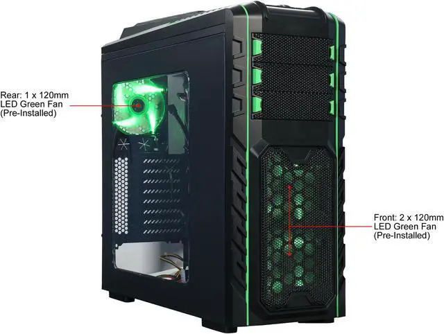 Open Box: DIYPC Skyline-06-WG Black / Green Computer Case - Newegg.com