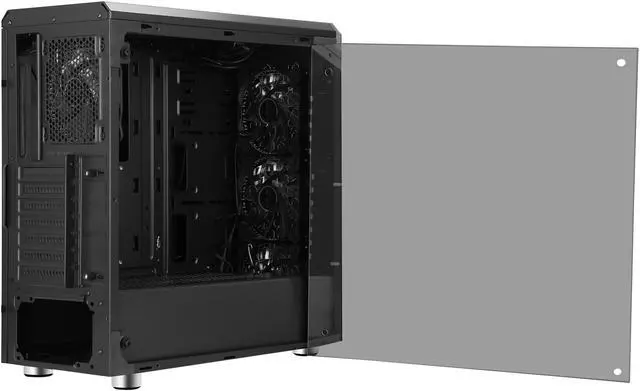 DIYPC Chameleon-RGB Black USB3.0 Steel/ Tempered Glass ATX Mid Tower ...