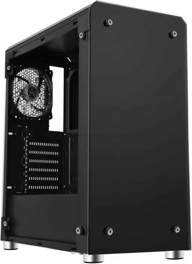 DIYPC Chameleon-RGB Black USB3.0 Steel/ Tempered Glass ATX Mid Tower ...