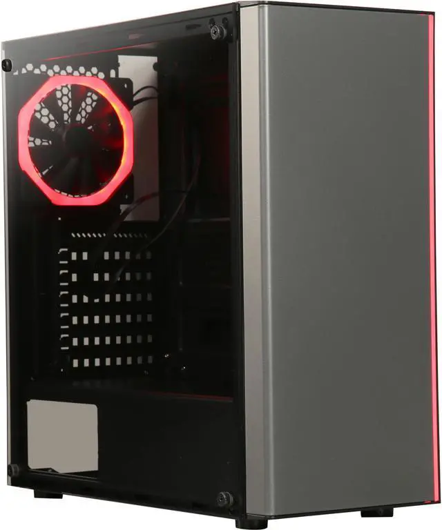 DIYPC Jax-RGB Black USB3.0 Steel/ Tempered Glass ATX Mid Tower Gaming ...