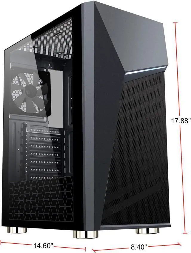 Open Box: DIYPC Rainbow-Flash-G1 Black USB3.0 Steel ATX Mid Tower ...
