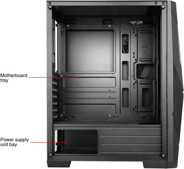Open Box: DIYPC Zetta-ARGB Black Steel / Tempered Glass ATX Mid Tower ...