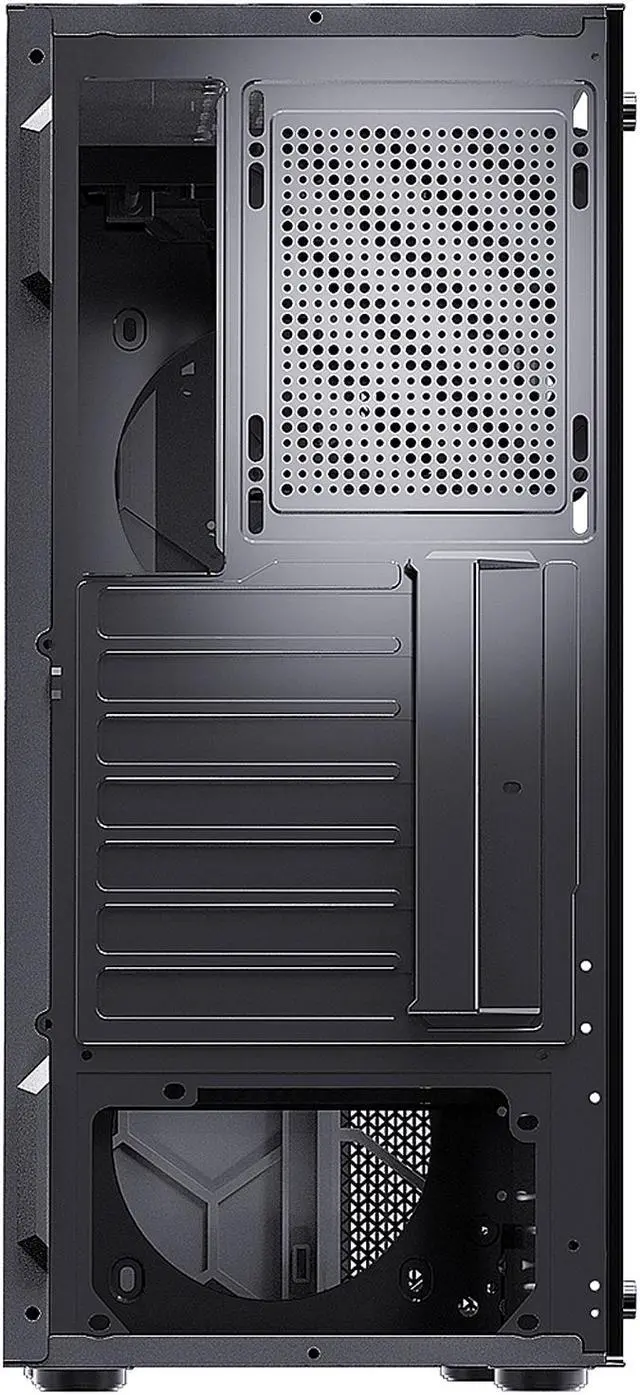 DIYPC DIY-S08-BK Black USB 3.0 Steel / Tempered Glass ATX Mid Tower ...