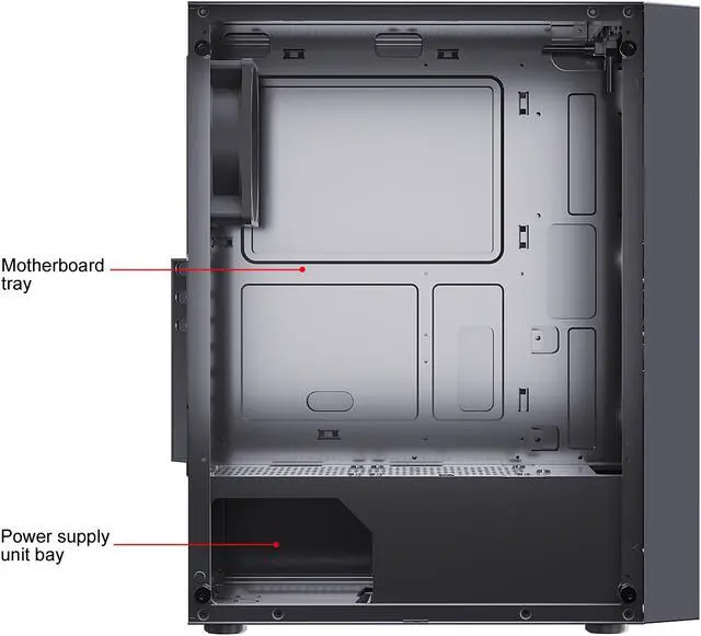 Open Box: DIYPC DIY-S08-BK Black USB 3.0 Steel / Tempered Glass ATX Mid ...