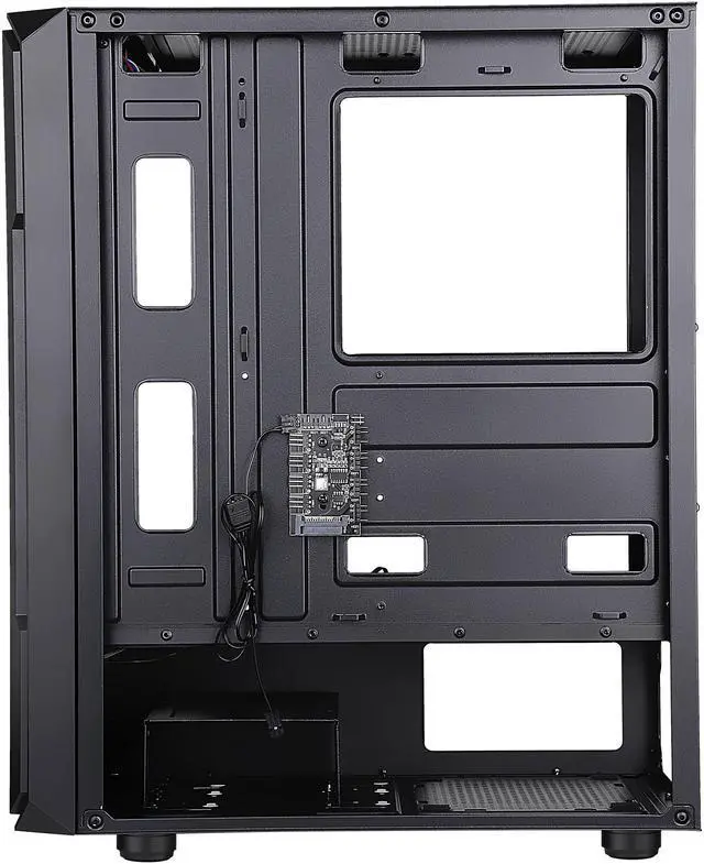 Open Box: DIYPC S3-BK-ARGB Black USB3.0 Steel/ Tempered Glass ATX Mid ...