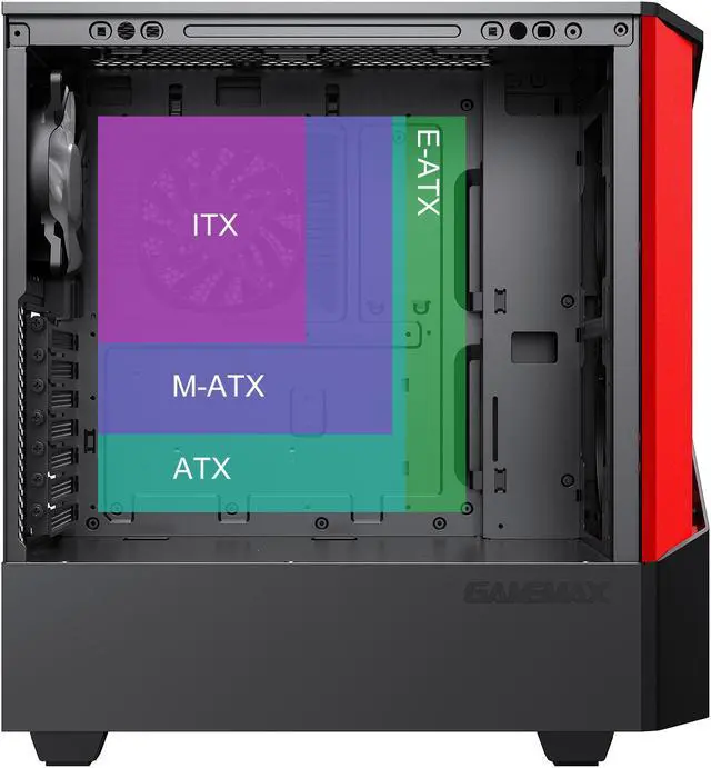 Open Box: GAMEMAX Contac COC BR Black / Red Computer Case - Newegg.com