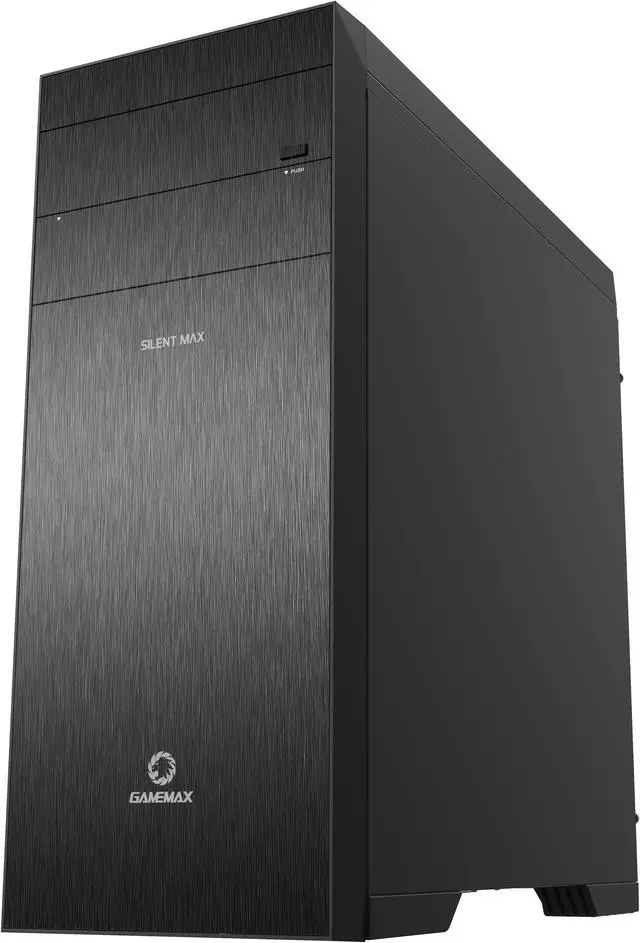 GAMEMAX Silent Max Black Aluminum ATX Full Tower Gaming Computer Case w ...
