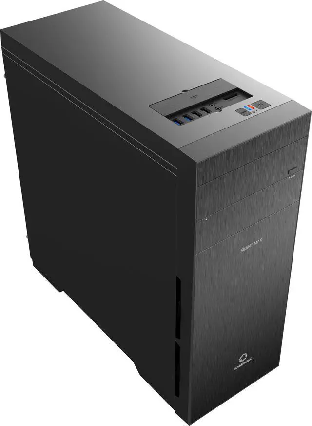 GAMEMAX Silent Max Black Aluminum ATX Full Tower Gaming Computer Case w ...
