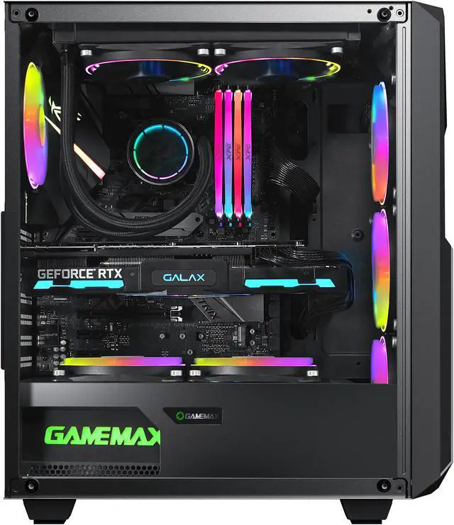Open Box: Gamemax Revolt Black USB3.0 Tempered Glass ATX Mid Tower ...