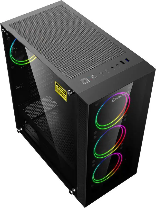 Open Box: Gamemax Draco XD Black USB3.0 Tempered Glass ATX Mid Tower ...