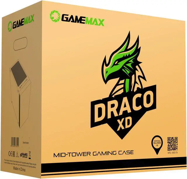 Open Box: Gamemax Draco XD Black USB3.0 Tempered Glass ATX Mid Tower Gaming Computer Case w ...