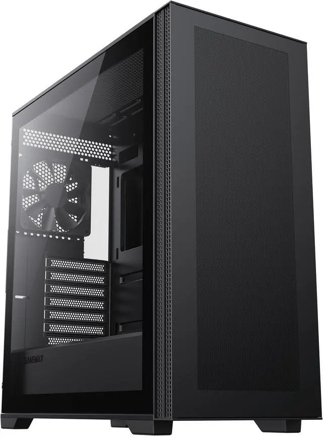 GAMEMAX Quest Black E-ATX PC Gaming Case-Pre-Installed 1X 120mm Black ...