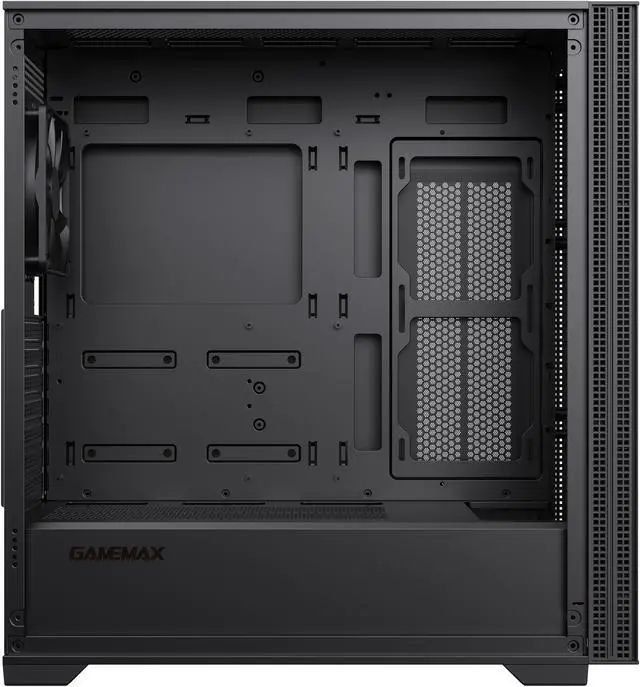 GAMEMAX Quest Black E-ATX PC Gaming Case-Pre-Installed 1X 120mm Black ...