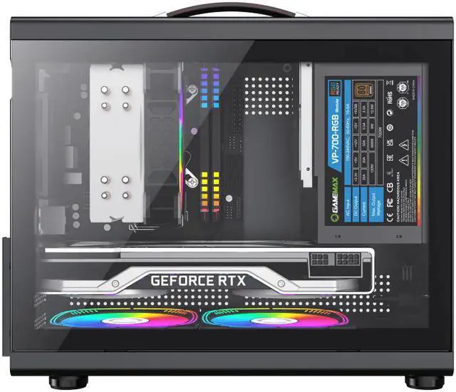 Open Box: GAMEMAX Spark Black Mini ITX Tempered Glass USB3.0 /Type C ...