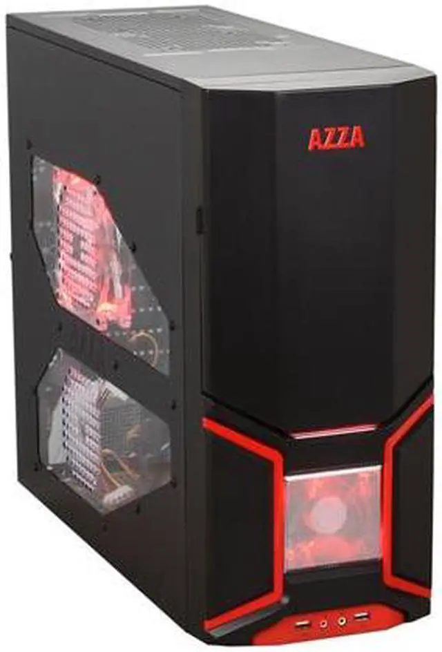 AZZA Orion 202 EVO Black / Red SECC Steel ATX Mid Tower Computer Case ...