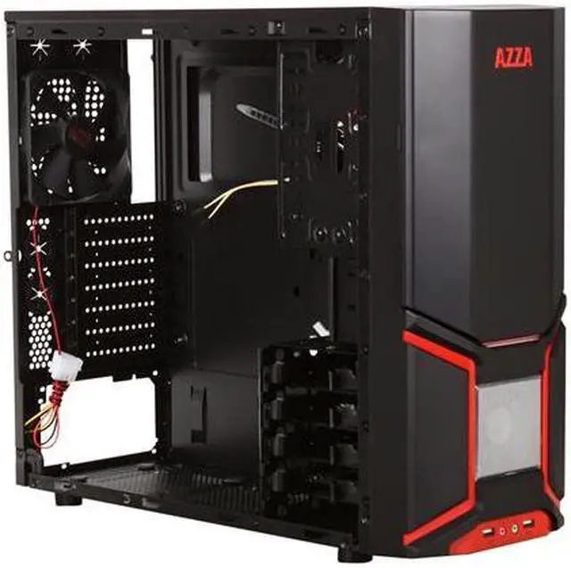 AZZA Orion 202 EVO Black / Red SECC Steel ATX Mid Tower Computer Case ...