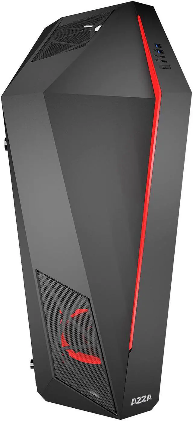 AZZA CSAZ-320 Black Steel/Tempered Glass ATX Mid Tower Computer Case ...