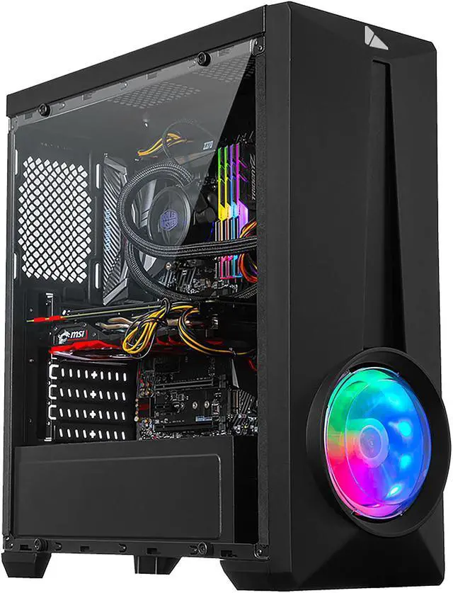 AZZA ARC 241 CSAZ-241G Black ATX Mid Tower Tempered Glass Computer Case ...