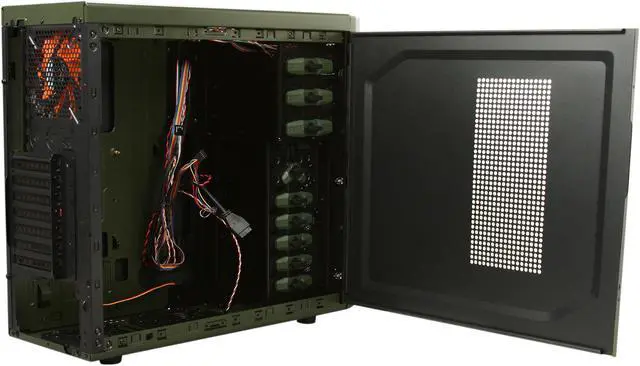 COUGAR Solution AF-2 Black & Army Green Steel ATX Mid Tower Computer ...