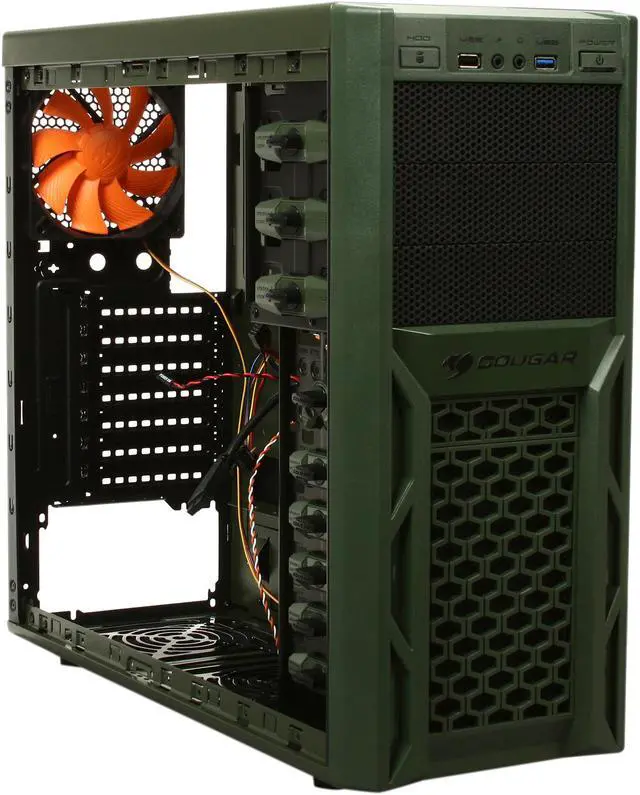COUGAR Solution AF-2 Black & Army Green Steel ATX Mid Tower Computer ...