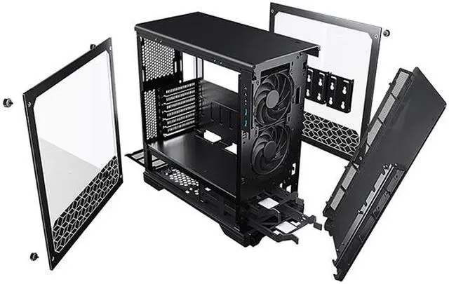 MetallicGear Neo V2 ATX Case, Compact Chassis, Sand Blasted Aluminum ...
