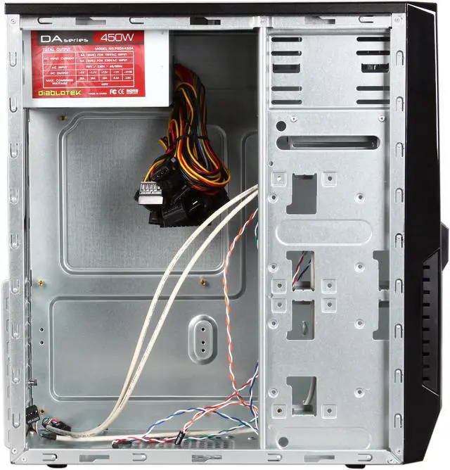 Diablotek CPA-0280 Black SGCC Steel Elite ATX Mid Tower Computer Case ...