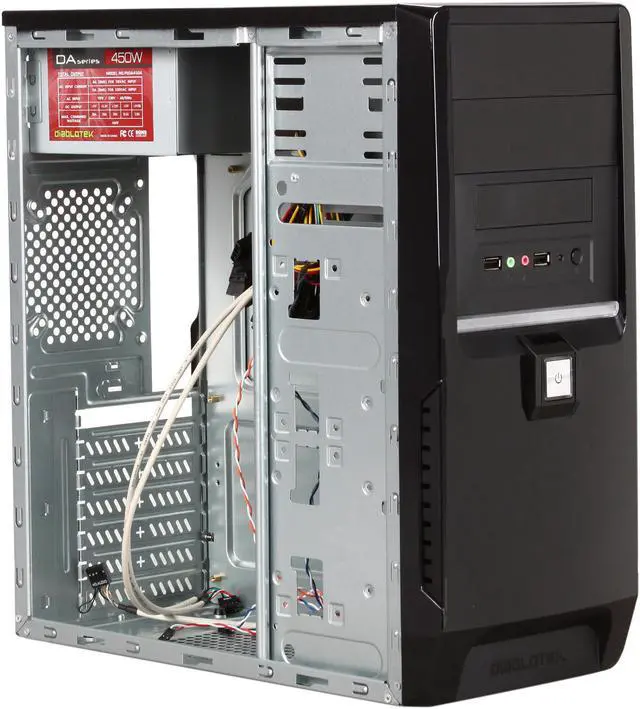 Diablotek CPA-0280 Black SGCC Steel Elite ATX Mid Tower Computer Case ...