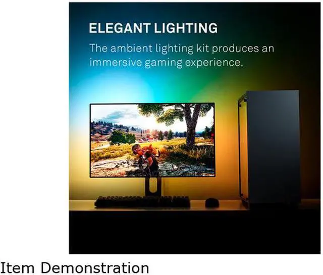 NZXT HUE 2 Ambient V2 - Desktop Monitor Back-Lighting Kit - 3 RGB LED Strip Sizes - Designed for ...