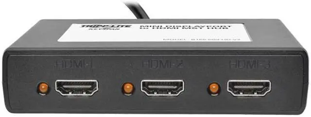 Tripp Lite B155-003-HD-V2 3-Port Mini DisplayPort 1.2 to HDMI Multi-Stream Transport (MST) Hub ...