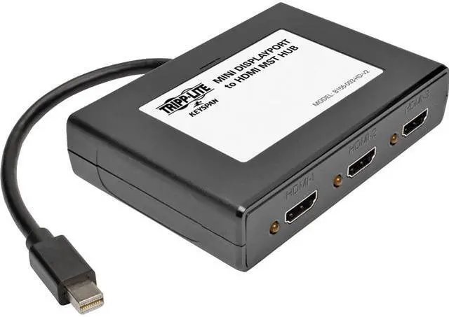 Tripp Lite B155-003-HD-V2 3-Port Mini DisplayPort 1.2 to HDMI Multi-Stream Transport (MST) Hub ...