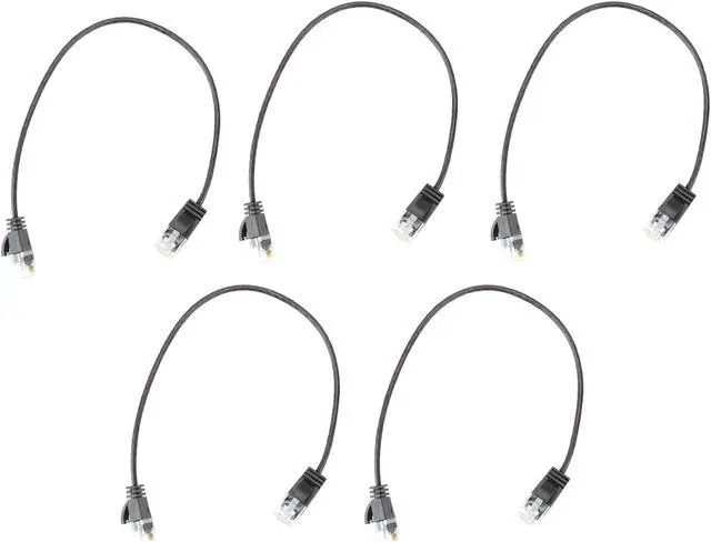 Coboc 5PKSLCAT6A-1BK 5-Pack Ultra Slim CAT6A up to 10 Gigabit UPT ...