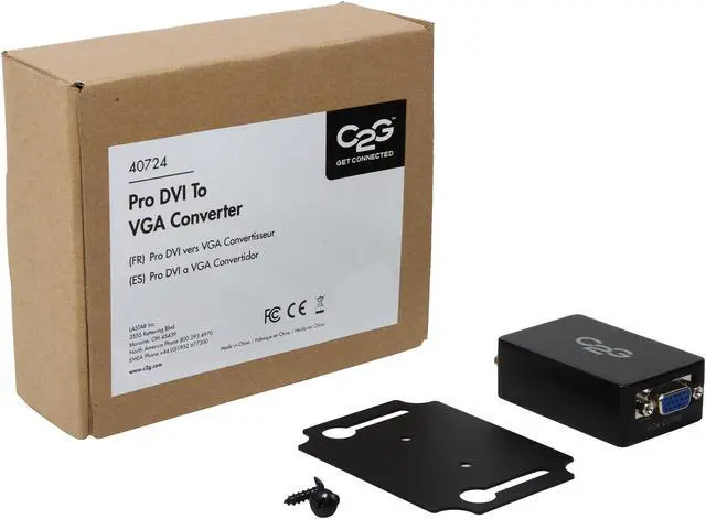 C2G 40724 Pro DVI-D to VGA Adapter Converter, Black - Newegg.com